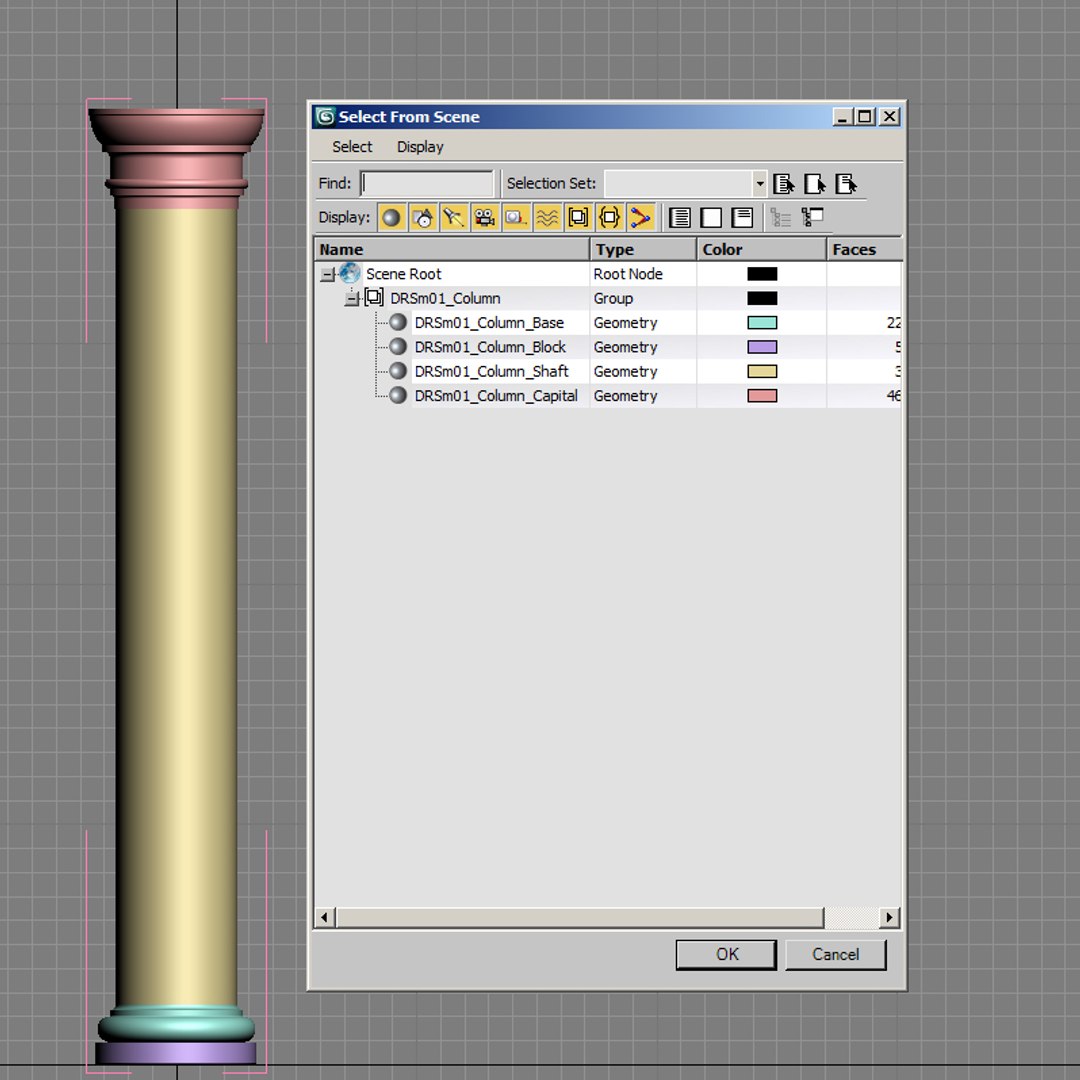 3ds Max Column Parts