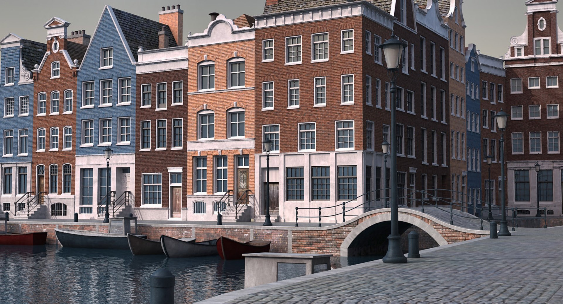 Amsterdam scene 3D model - TurboSquid 1197716