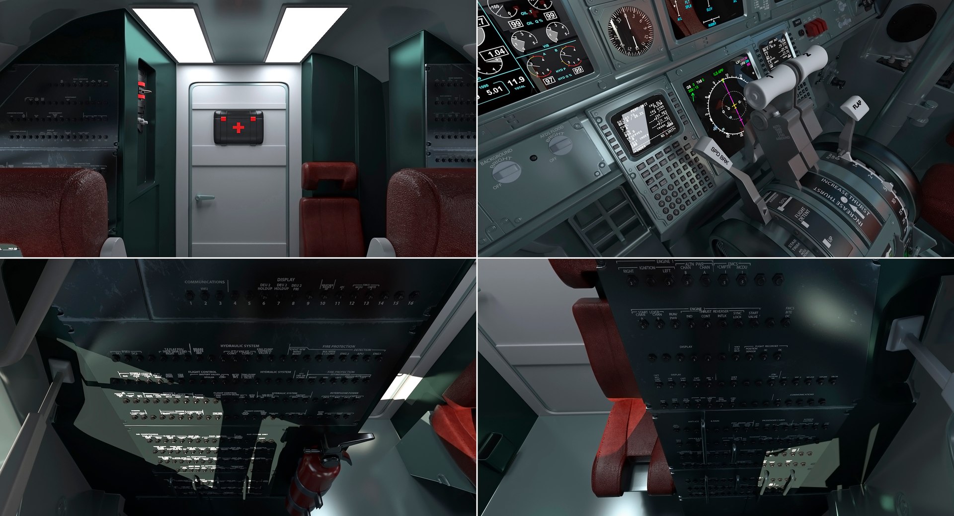 Boeing 737 cockpit 3D model - TurboSquid 1188630