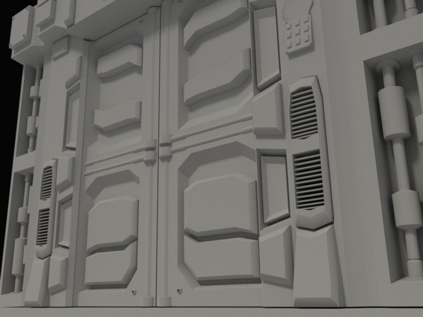 3d Sliding Panel Sci-fi Door Model