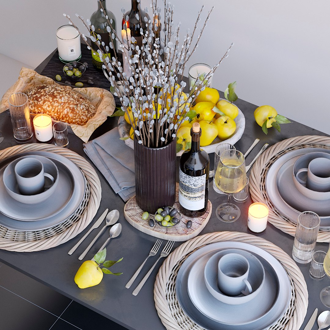 Table Setting 3D Model - TurboSquid 1398688