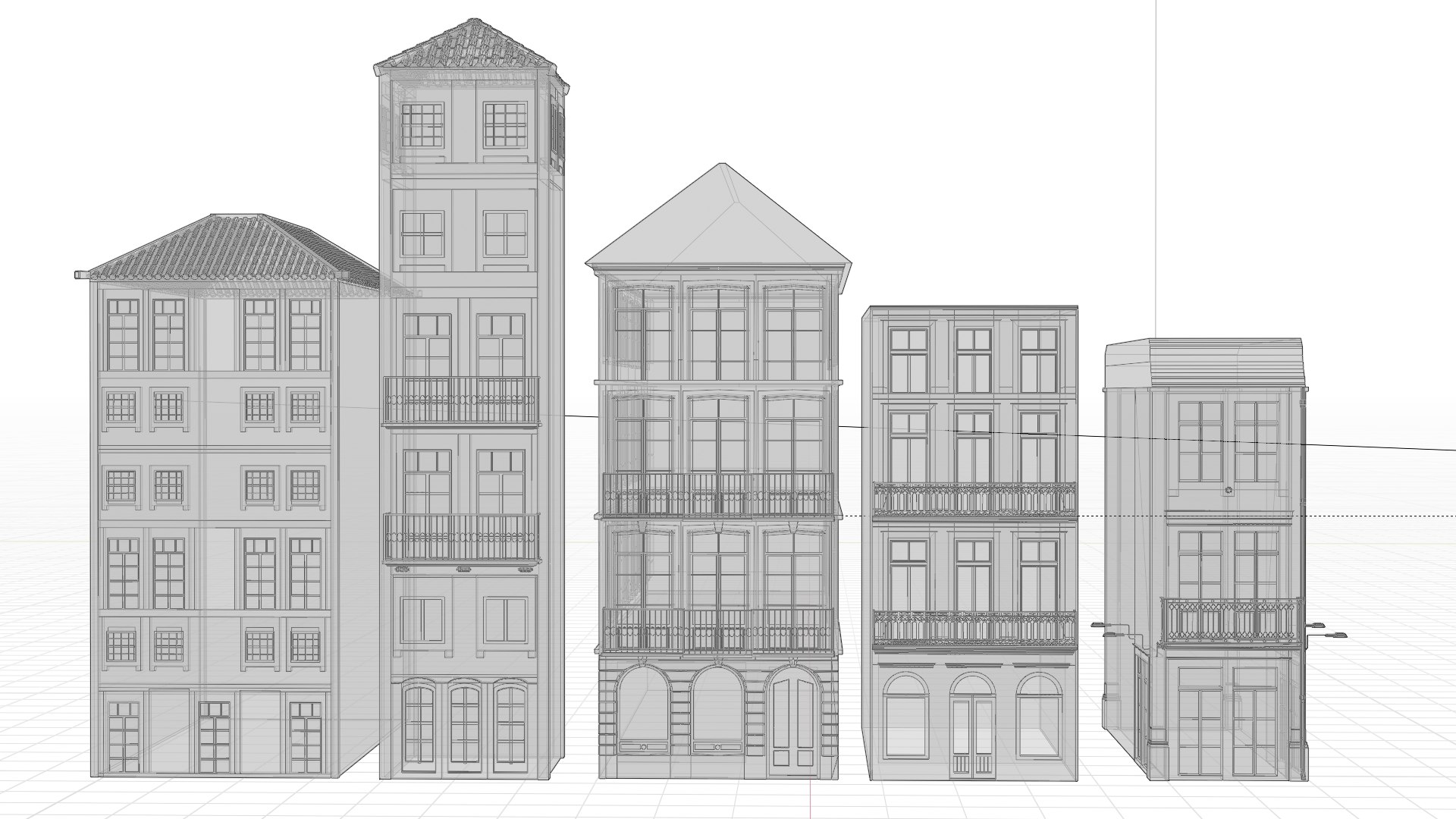Portuguese Style Buildings 3D Model - TurboSquid 2187332