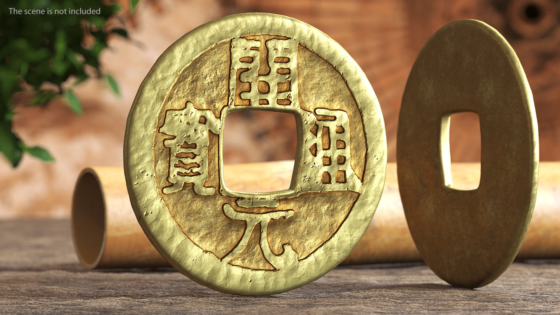 3D Chinese Gold Coin Tang Dynasty Kai Yuan Tong Bao - TurboSquid 1769438