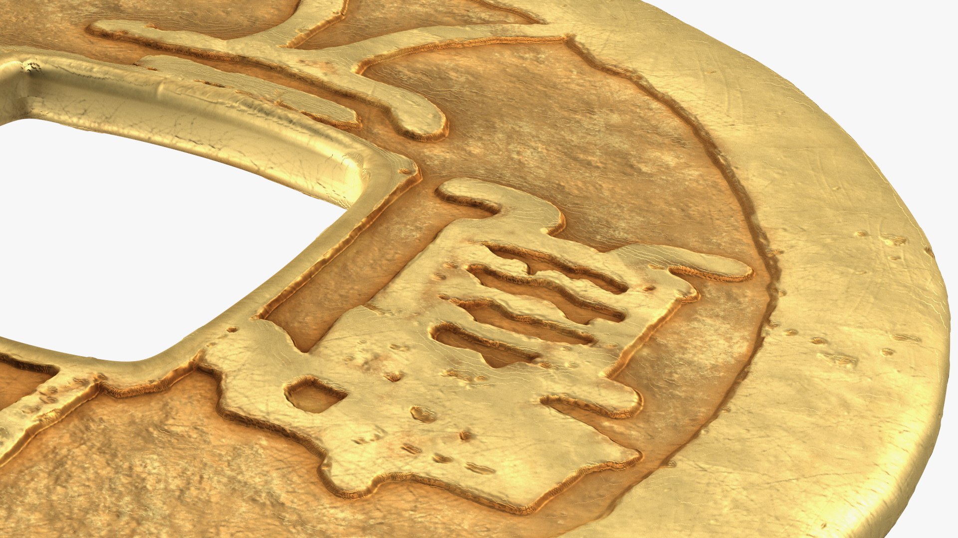 3D Chinese Gold Coin Tang Dynasty Kai Yuan Tong Bao - TurboSquid 1769438
