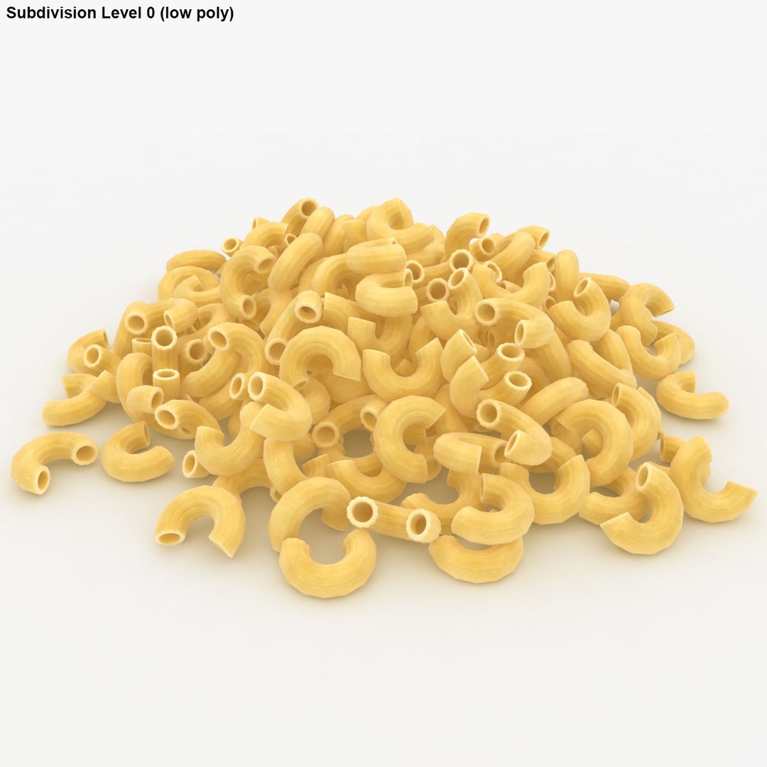 3D Realistic Dry Elbow Macaroni - TurboSquid 1211934