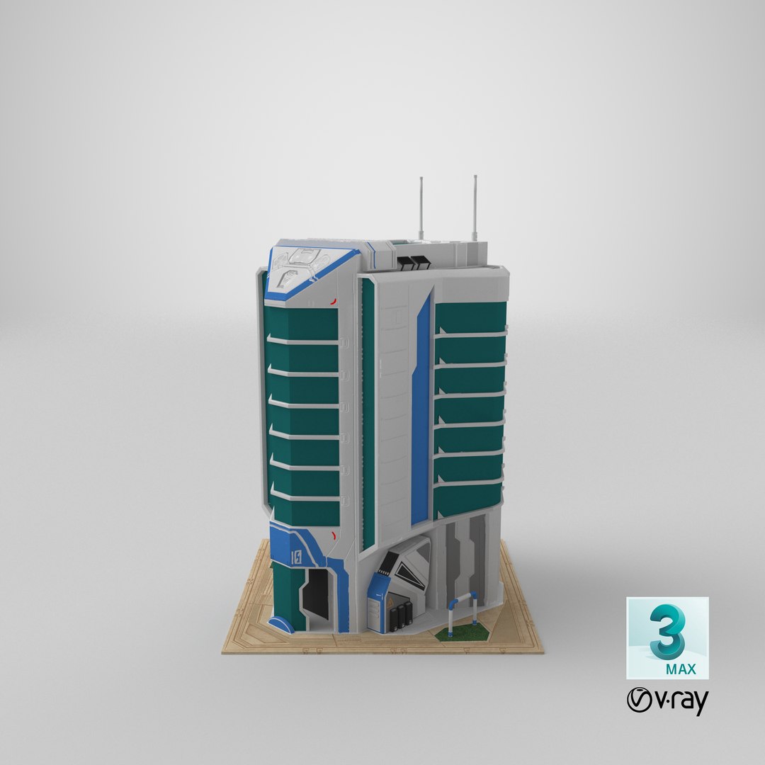 3D Sci-fi Skyscraper - TurboSquid 2156443