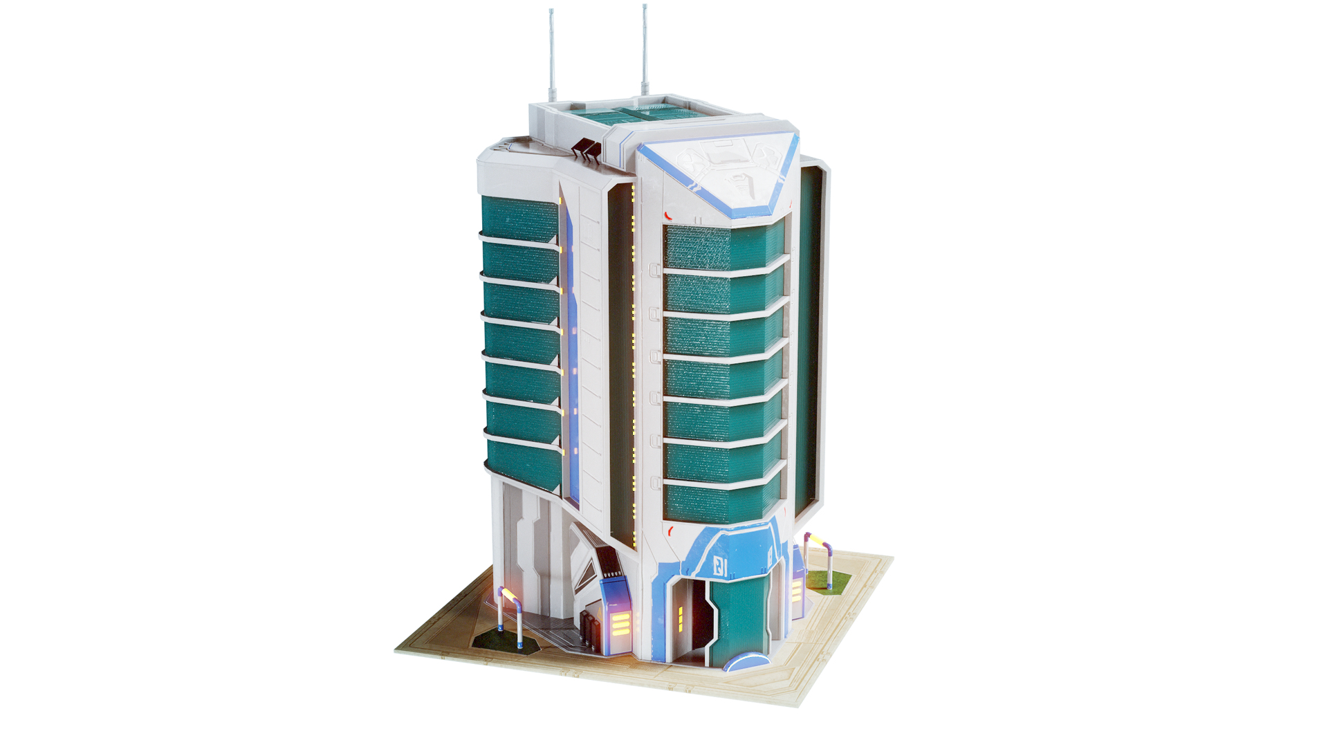 3D Sci-fi Skyscraper - TurboSquid 2156443