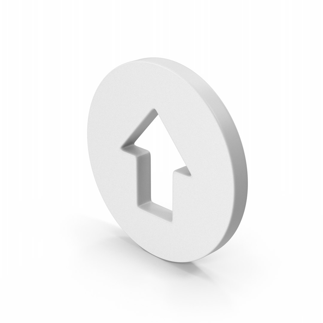 3D White Circular Up Arrow model - TurboSquid 2012007