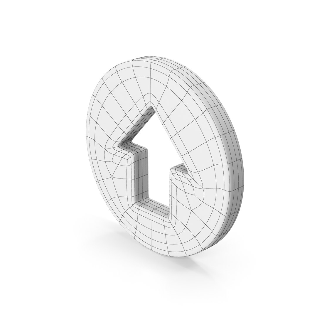 3D White Circular Up Arrow model - TurboSquid 2012007