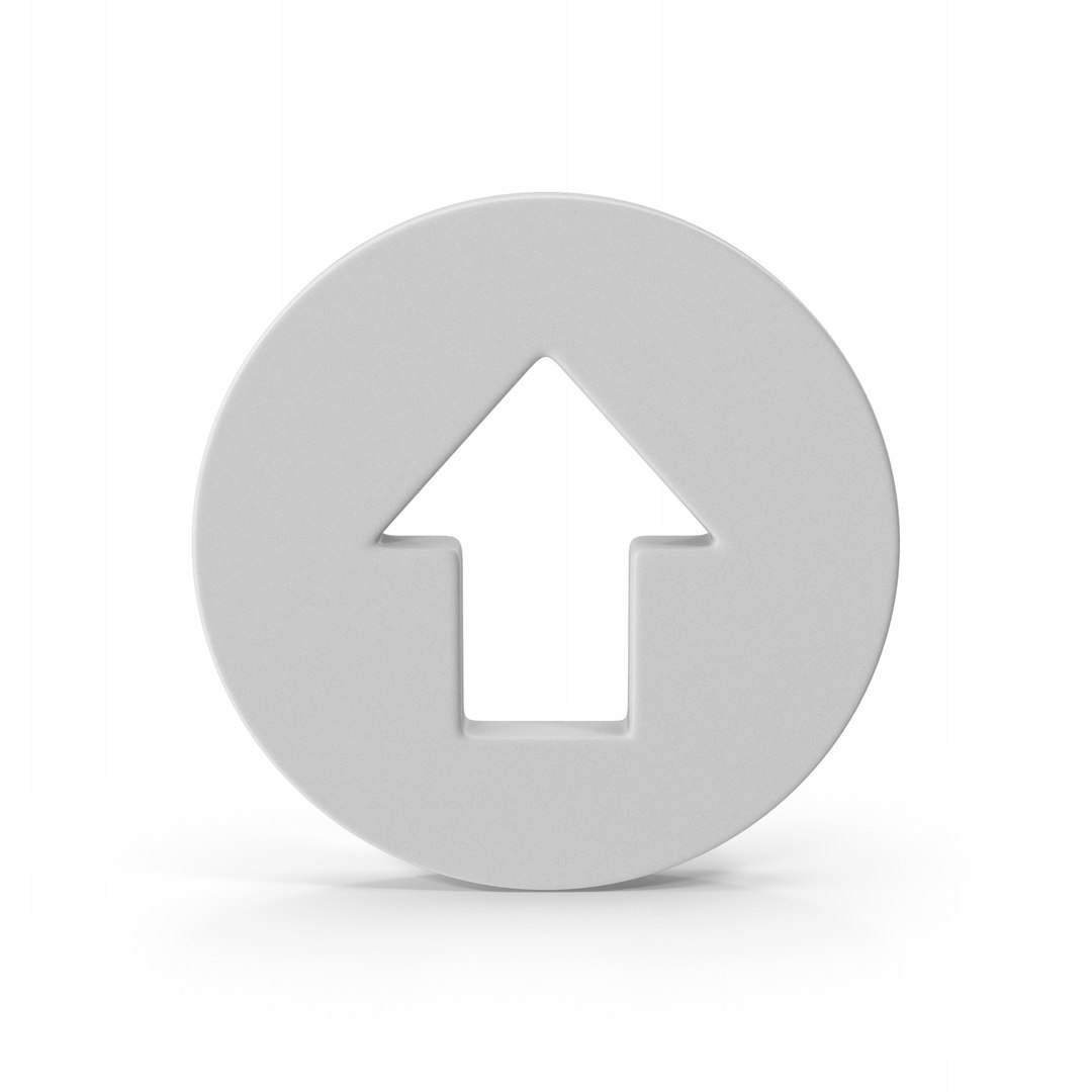 3D White Circular Up Arrow model - TurboSquid 2012007