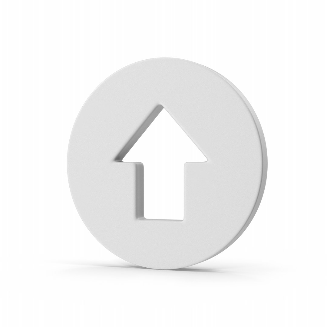 3D White Circular Up Arrow model - TurboSquid 2012007