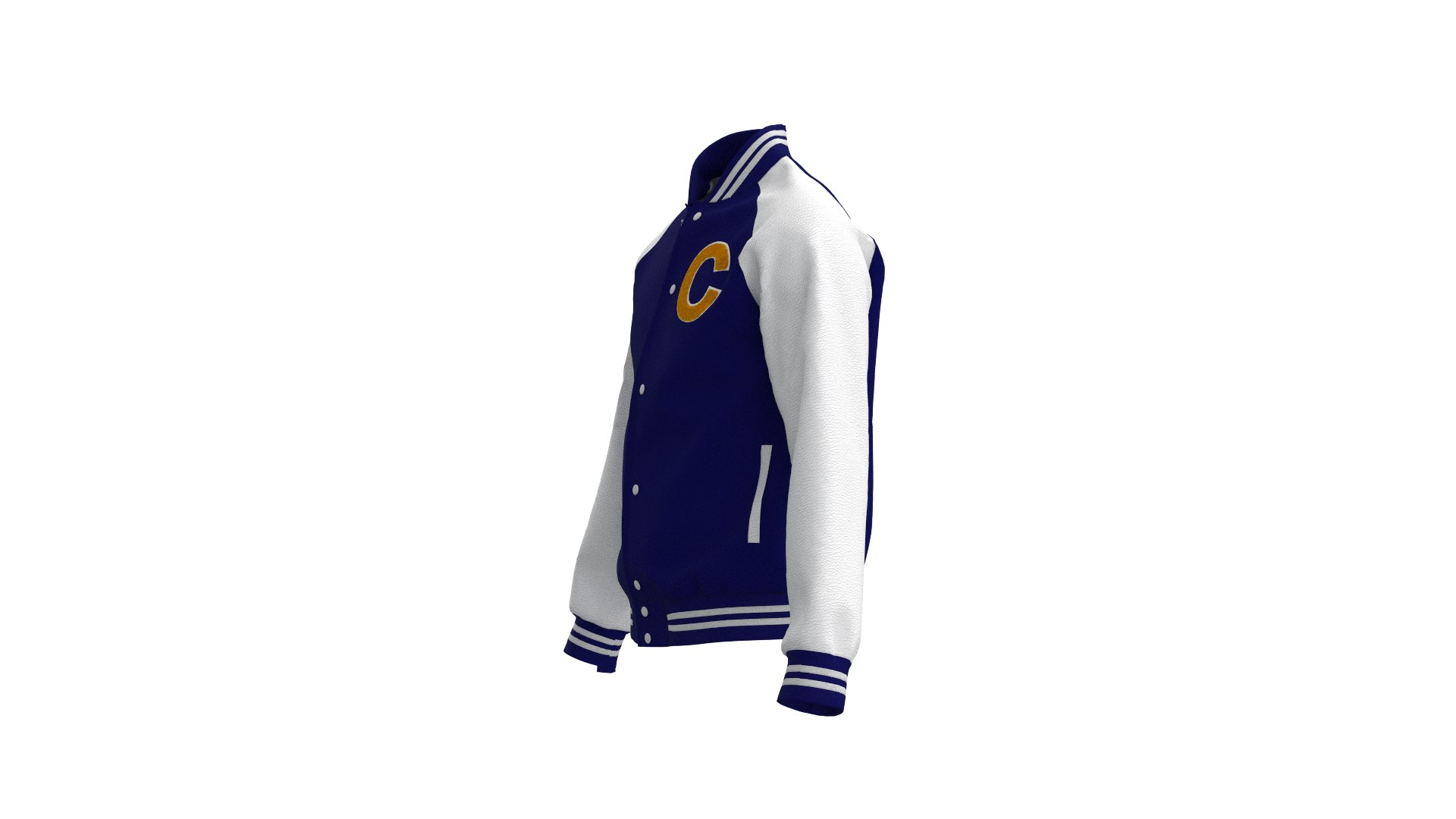 3D Male Raglan Varsity Jacket - TurboSquid 2152452