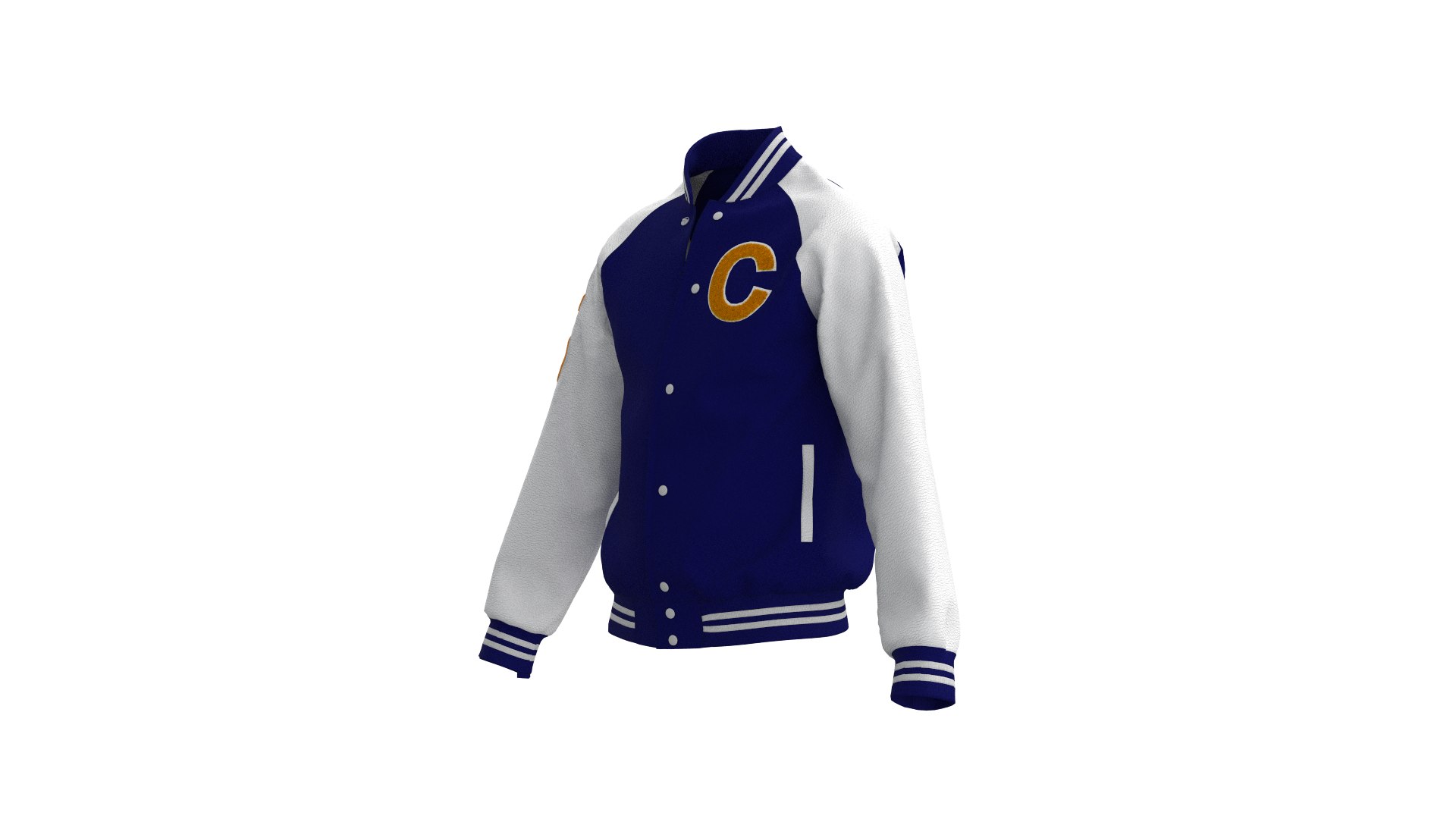 3D Male Raglan Varsity Jacket - TurboSquid 2152452