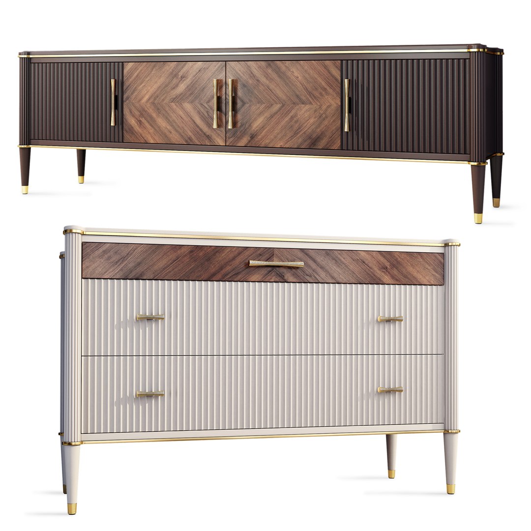 3D Dresser Sideboard Venice By Classico Italiano Model - TurboSquid 1960426