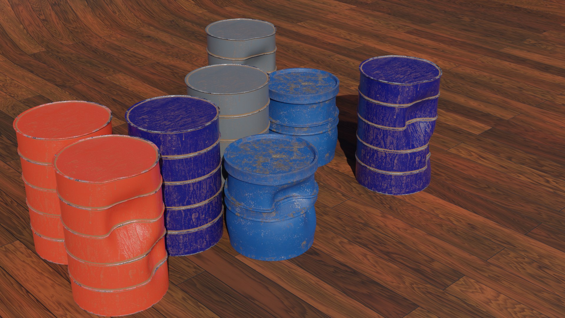 modelo 3d metal and plastic barrels - TurboSquid 2008503