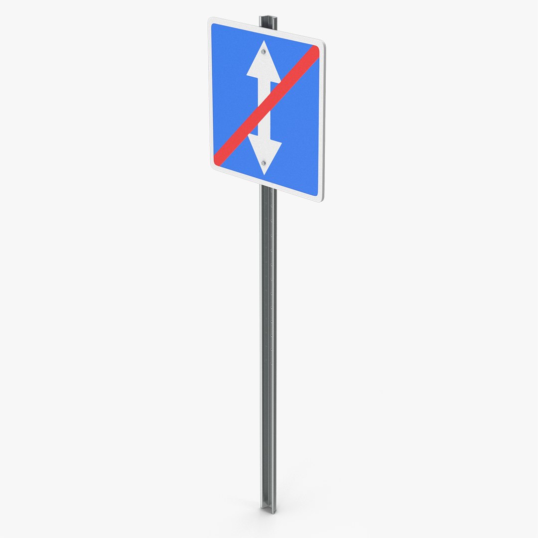 3D model The End Of Road With Reverse Sign - TurboSquid 2045623