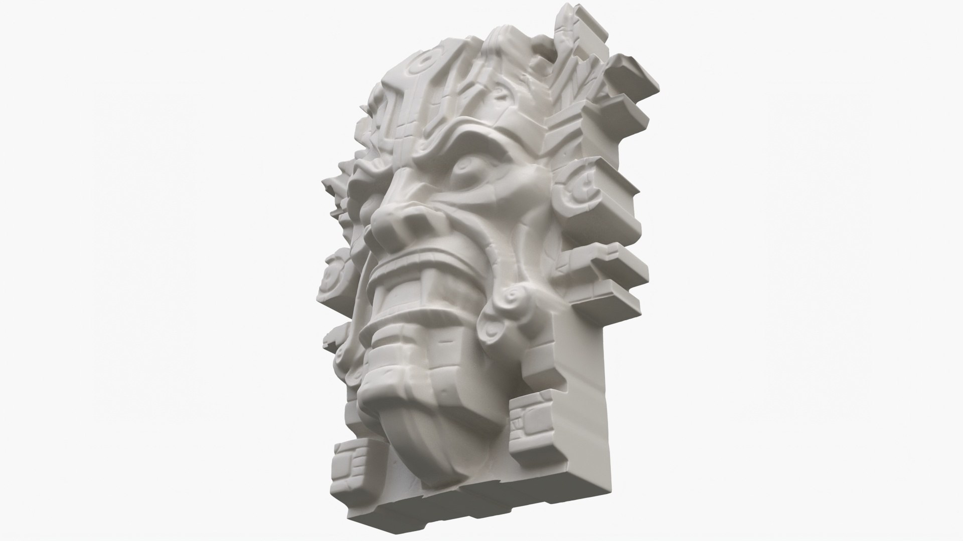3D Aztec Stone Head 19 - TurboSquid 2200405