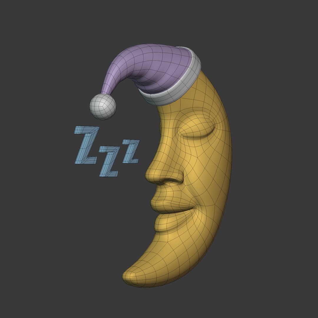 Cartoon Moon - Crescent Character 3D Model - TurboSquid 1734955