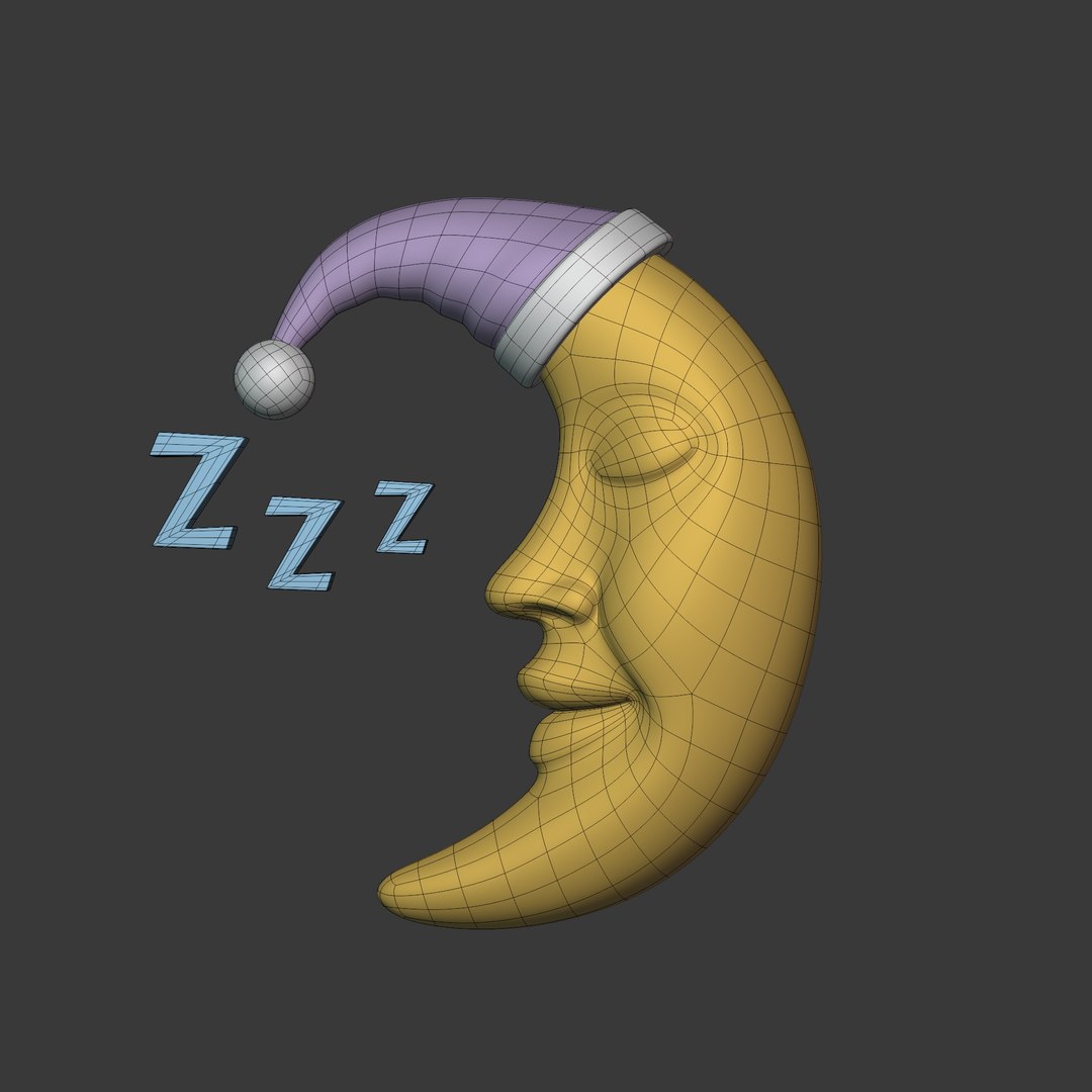 Cartoon Moon - Crescent Character 3D Model - TurboSquid 1734955