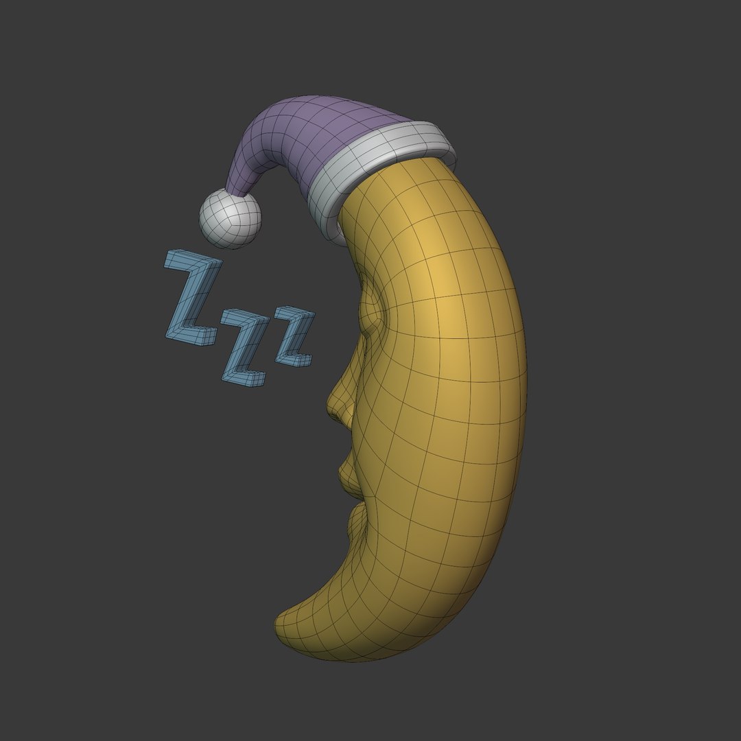 Cartoon Moon - Crescent Character 3D Model - TurboSquid 1734955