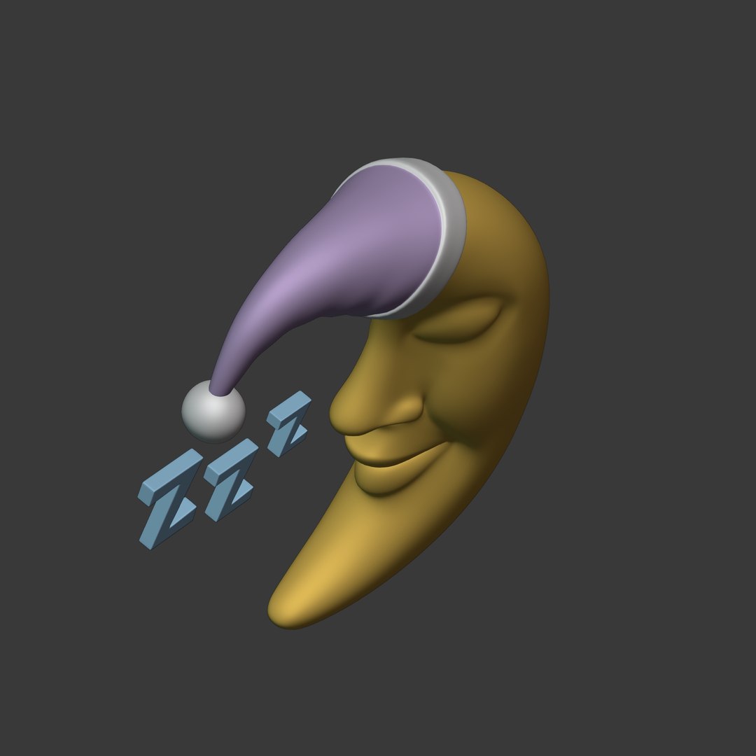 Cartoon Moon - Crescent Character 3D Model - TurboSquid 1734955