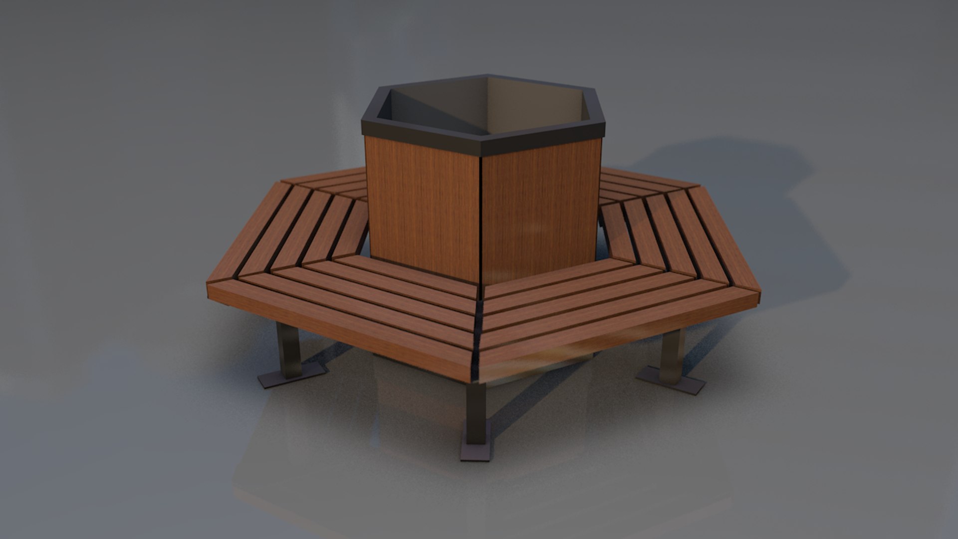 Hexagonal Garden Bench Model - TurboSquid 1475410