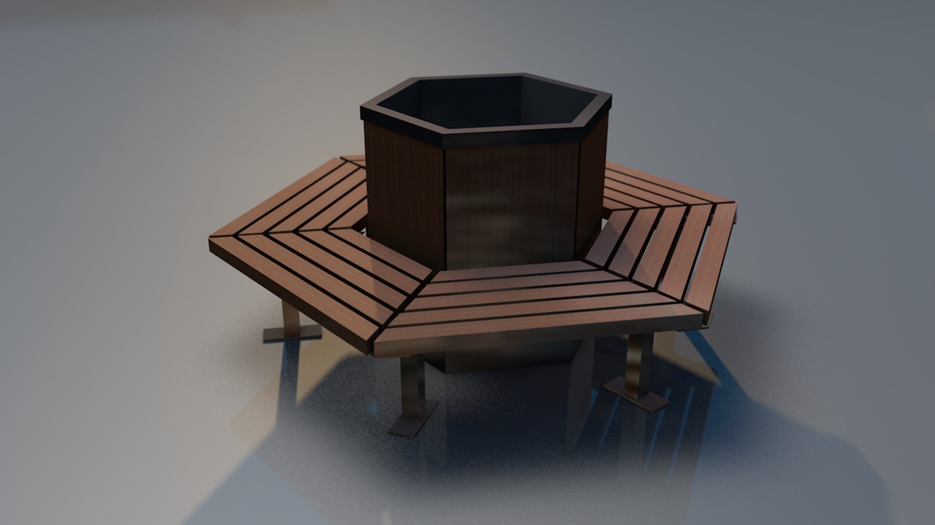 Hexagonal Garden Bench Model - TurboSquid 1475410