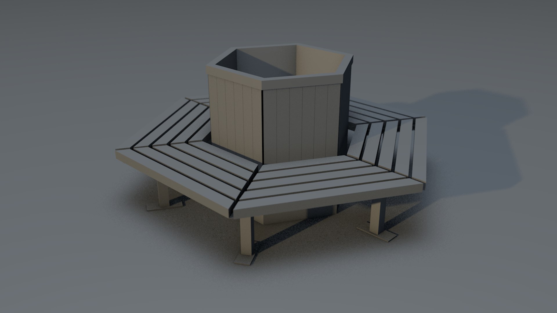 Hexagonal Garden Bench Model - TurboSquid 1475410