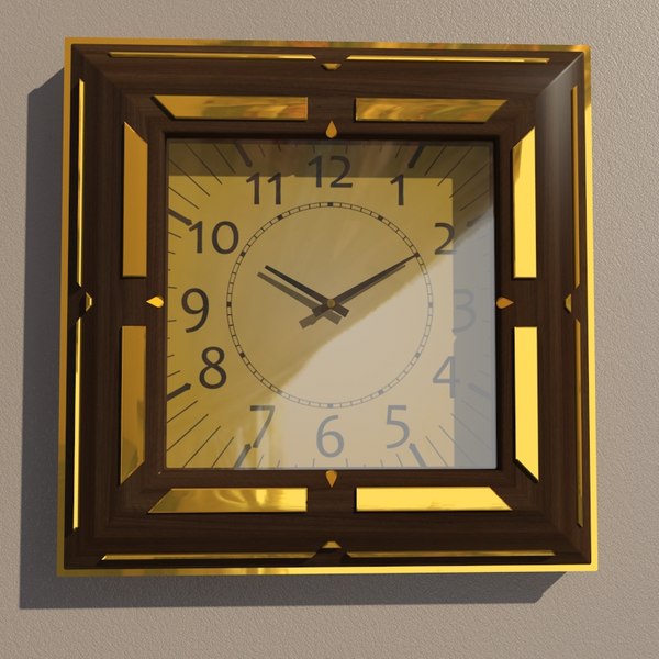 Square wall clock decoration 3D model - TurboSquid 1604372