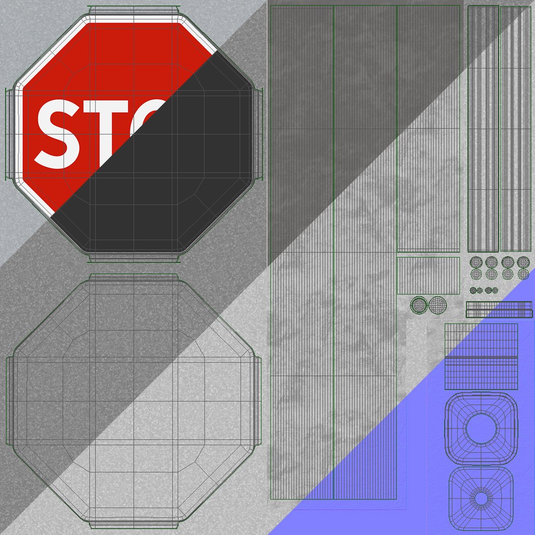 Stop traffic sign 3D model - TurboSquid 1389263