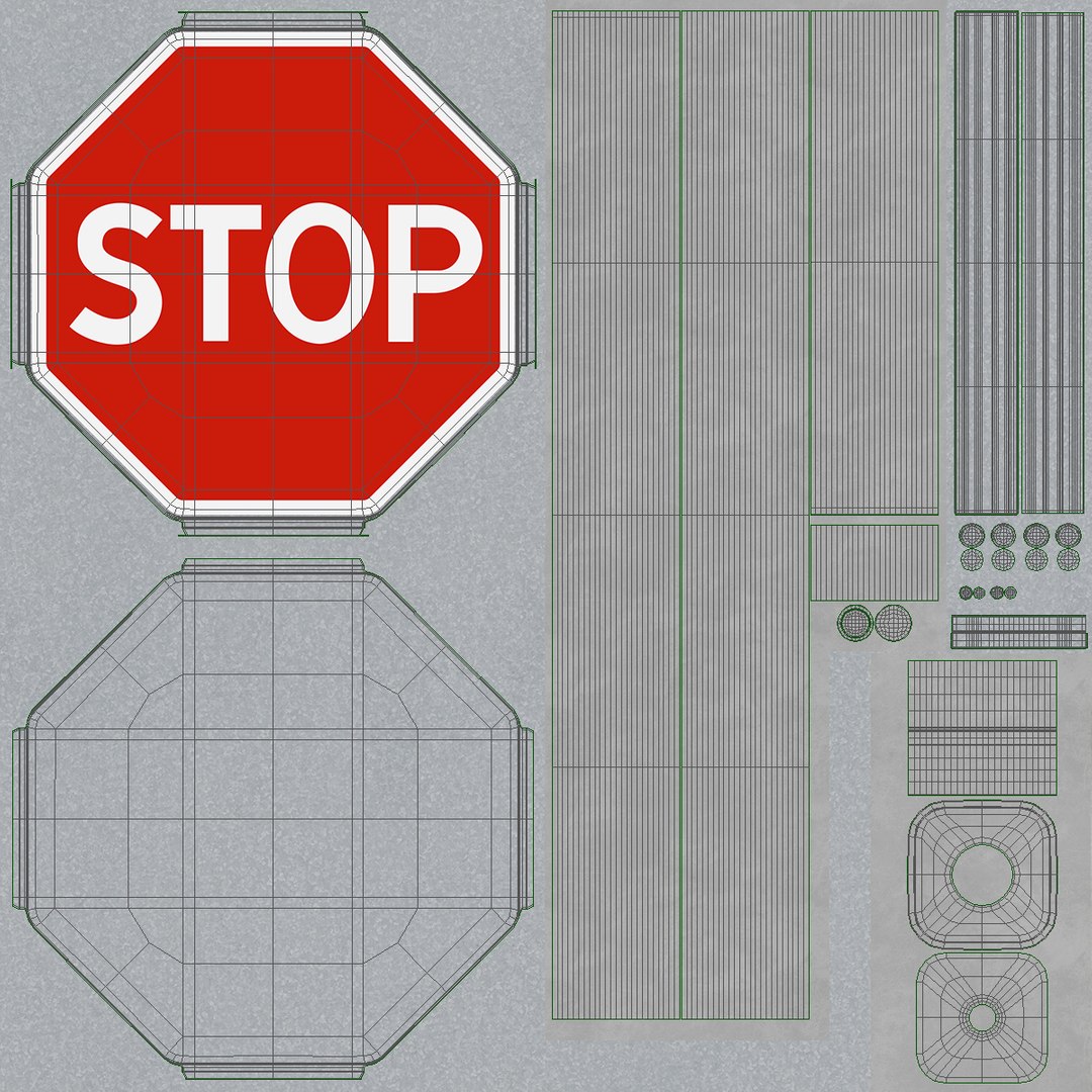 Stop traffic sign 3D model - TurboSquid 1389263