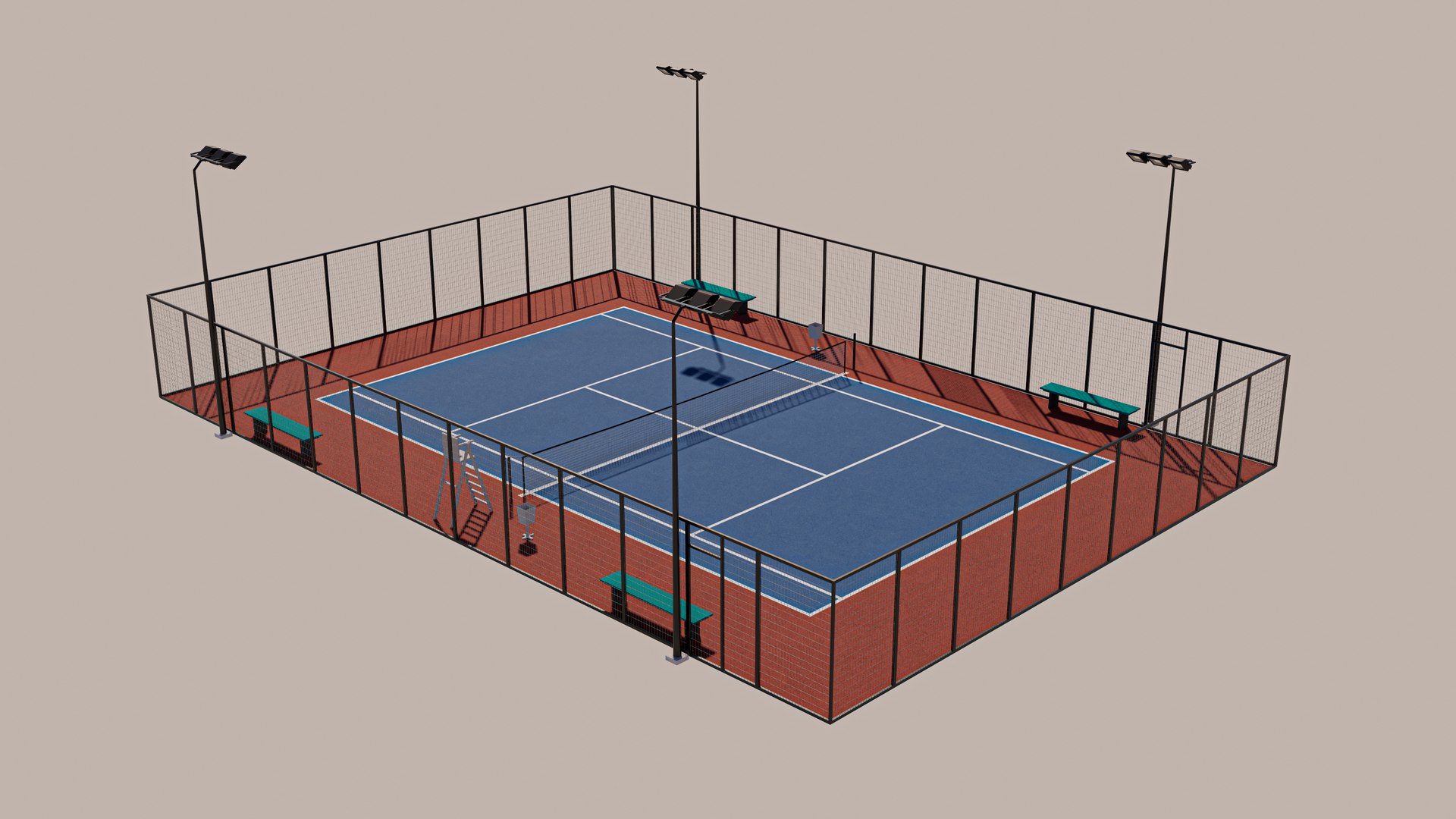 Tennis Court 2 3D Model - TurboSquid 2339843