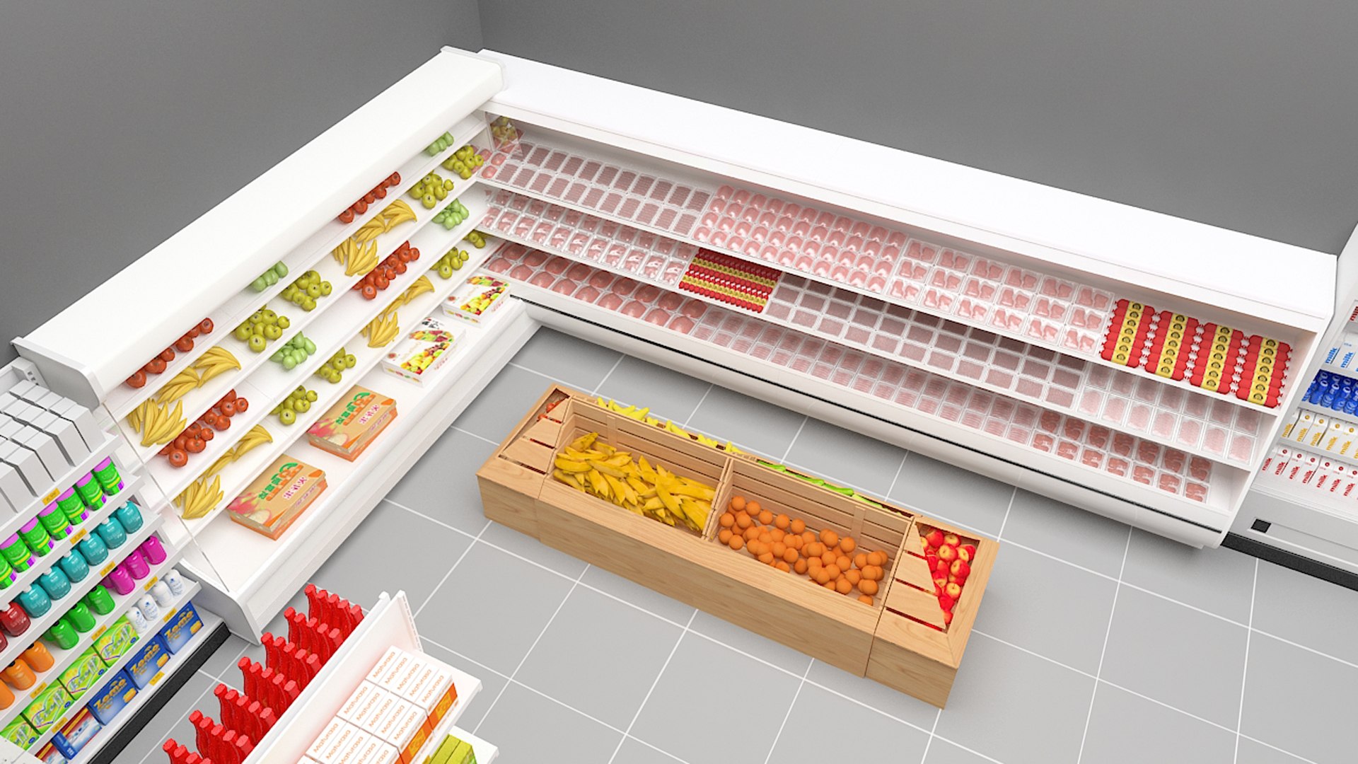 3D Supermarket 3d Model - TurboSquid 1935183
