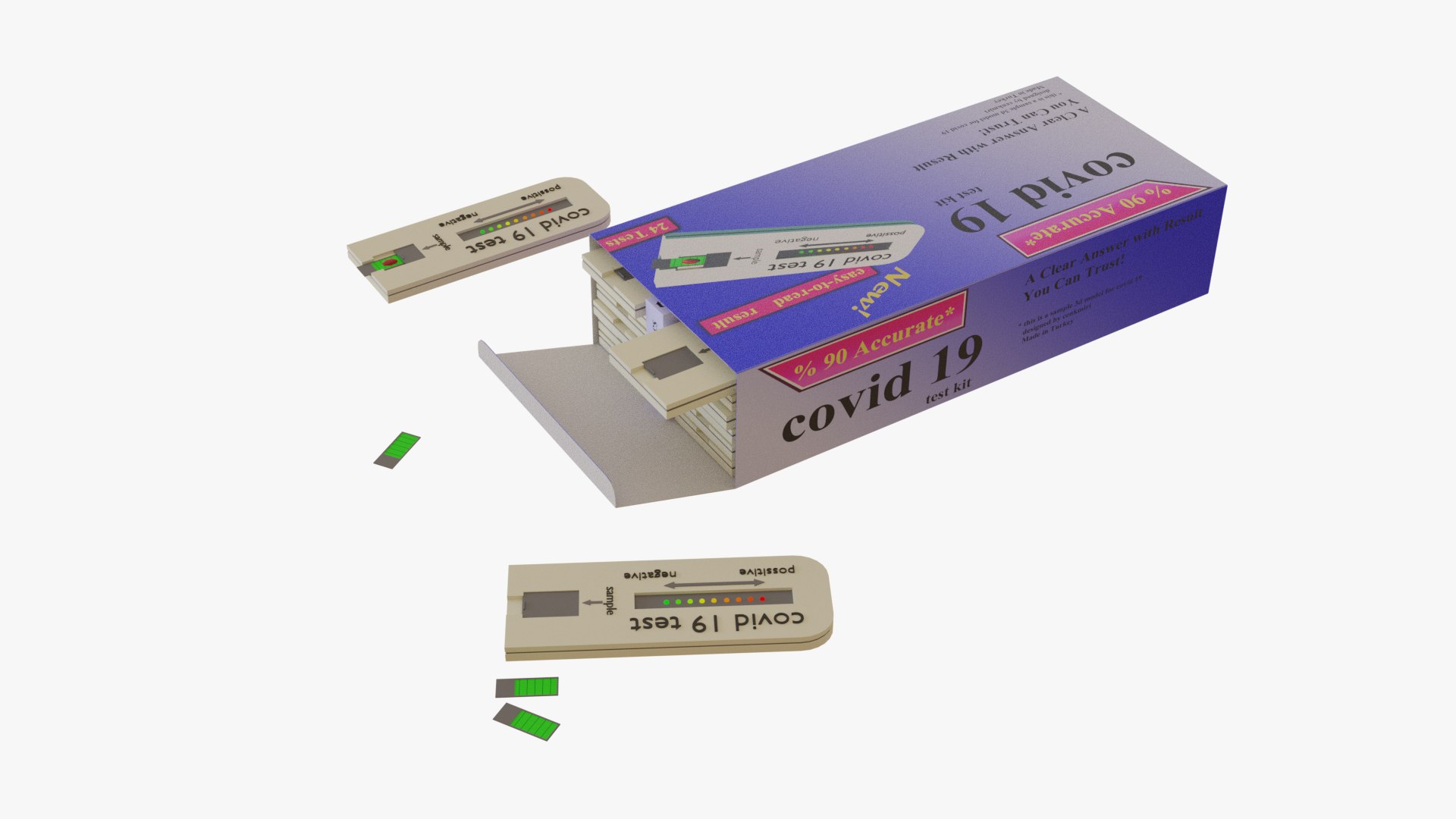 Coronavirus kit box test model - TurboSquid 1541945