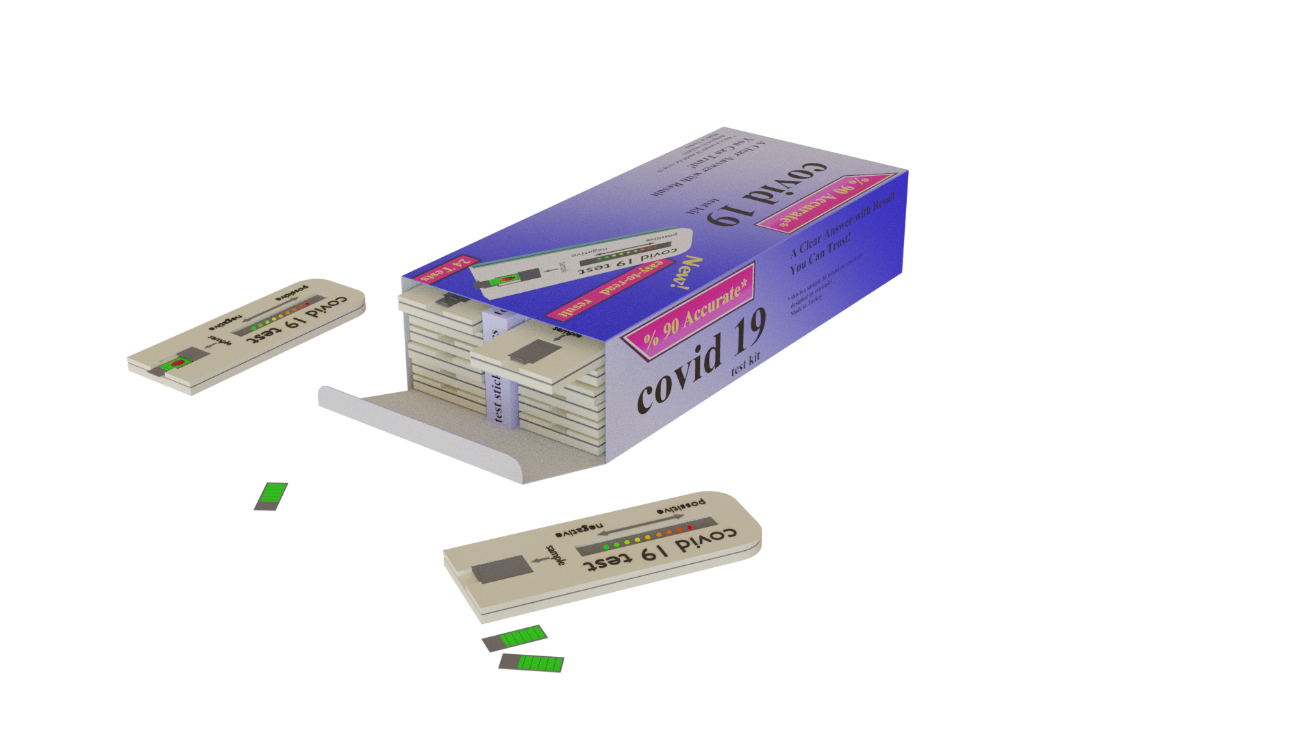 Coronavirus kit box test model - TurboSquid 1541945