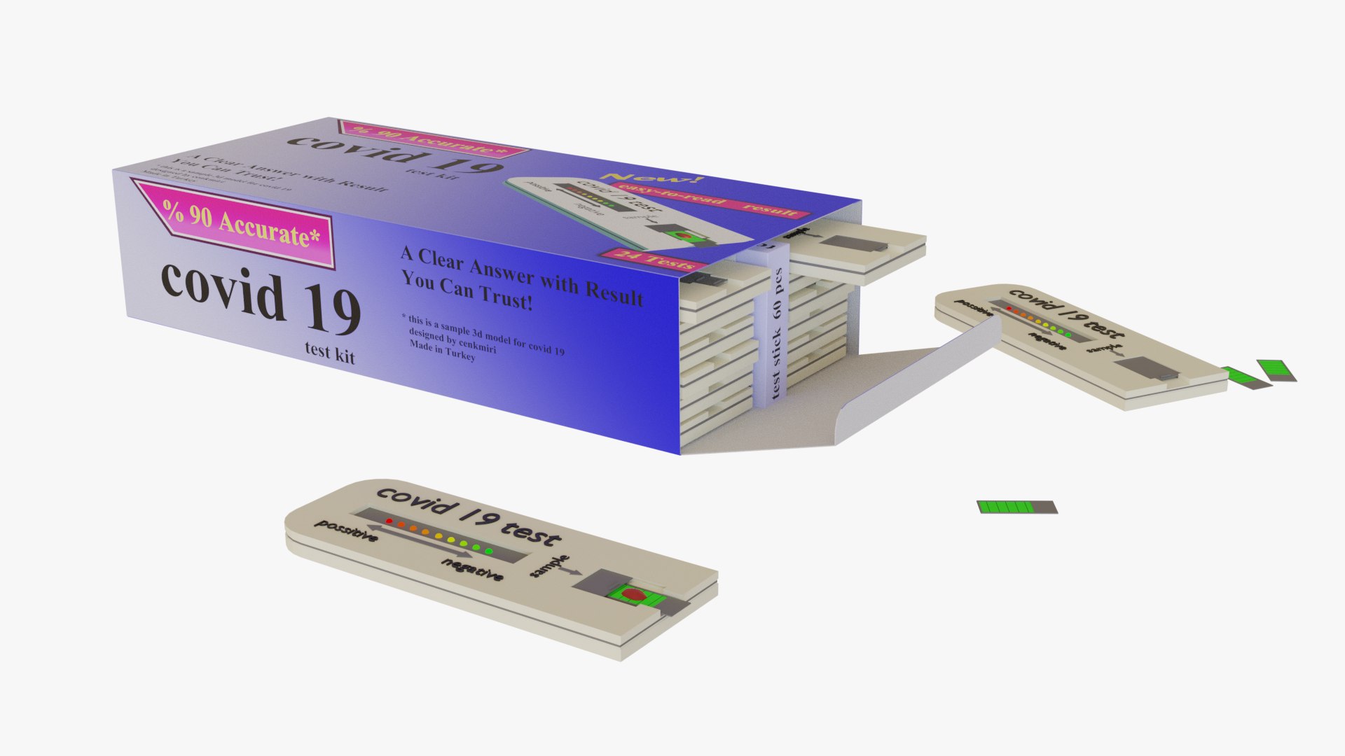 Coronavirus kit box test model - TurboSquid 1541945