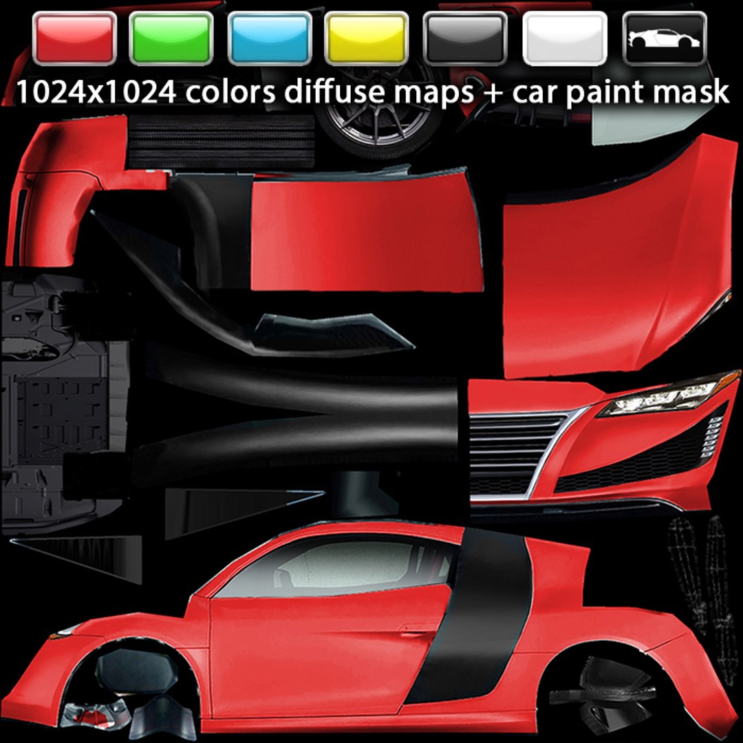 3d Model Generic Supercars Colors Car