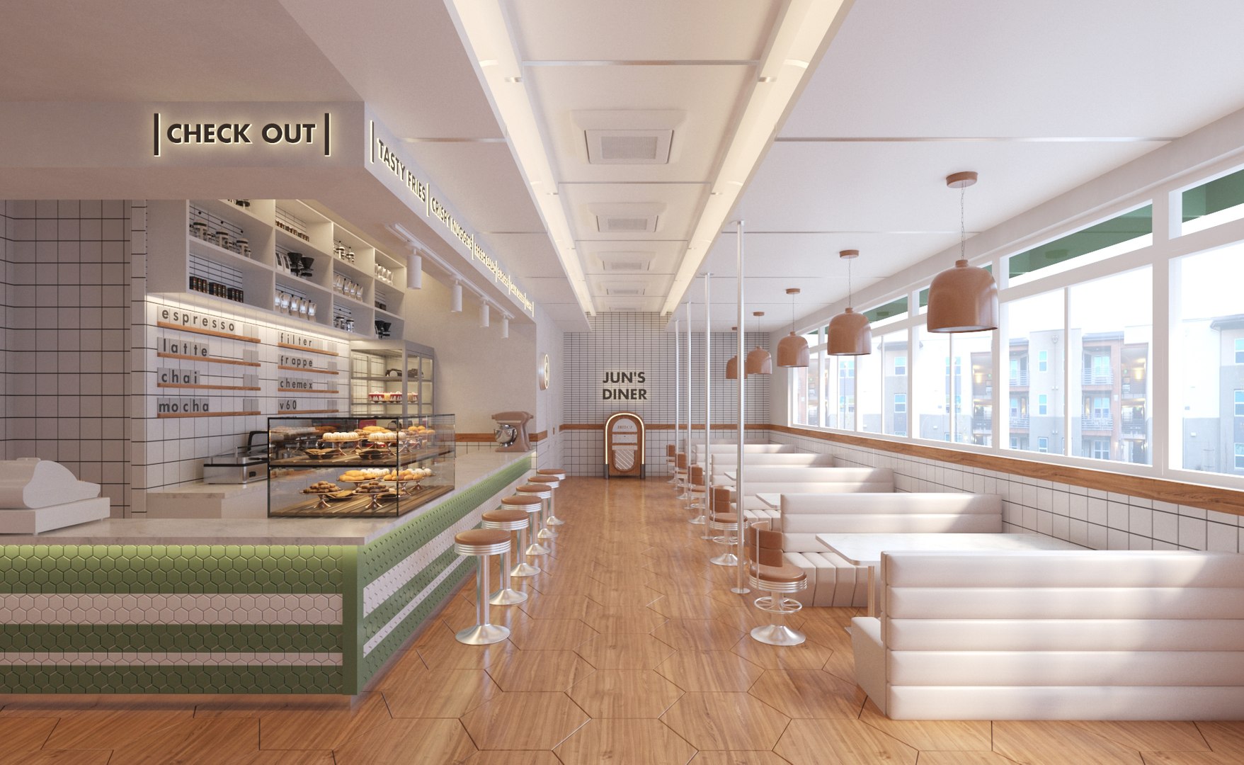 Modern Diner Exterior And Interior 3D - TurboSquid 2219914