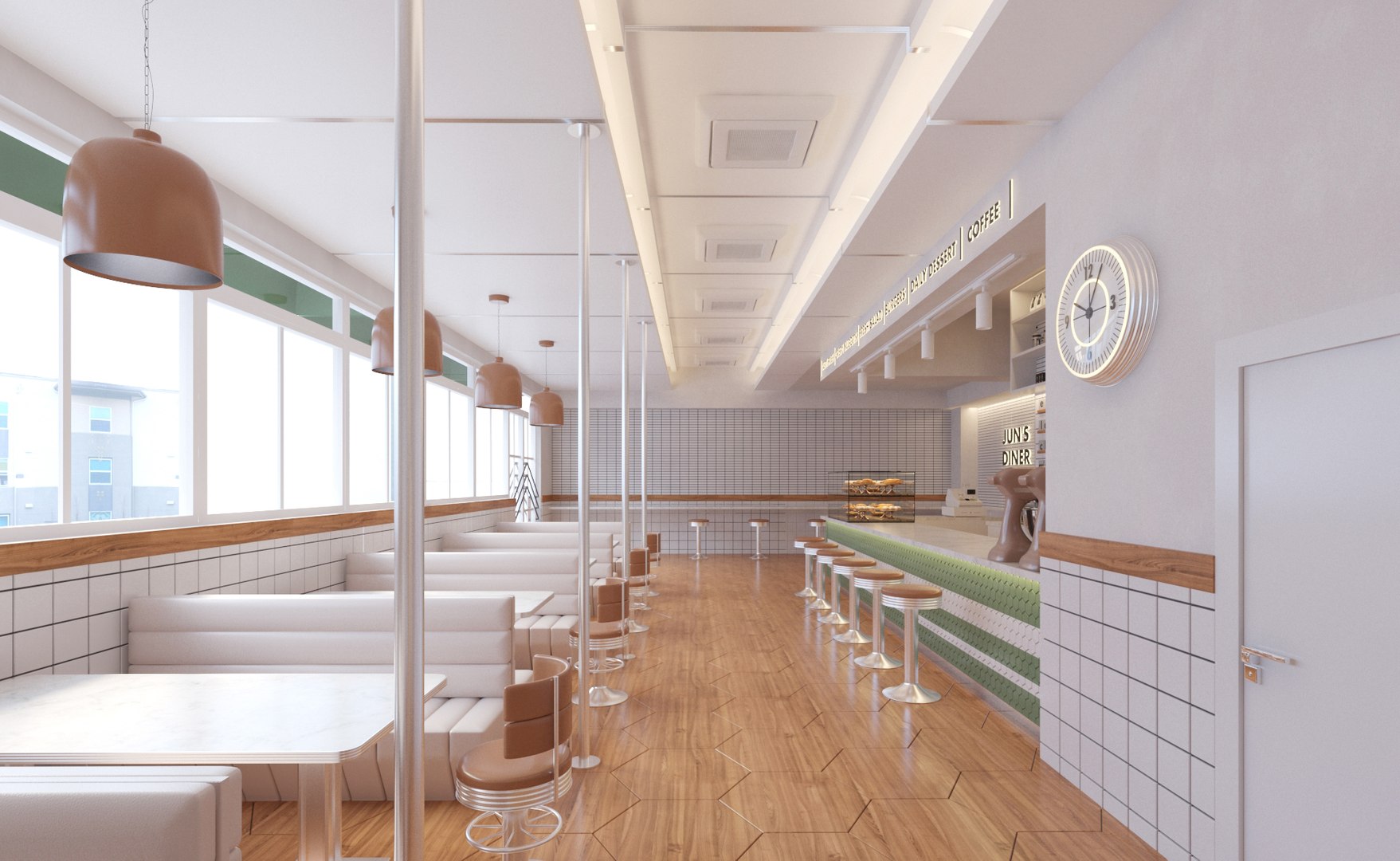 Modern Diner Exterior And Interior 3D - TurboSquid 2219914