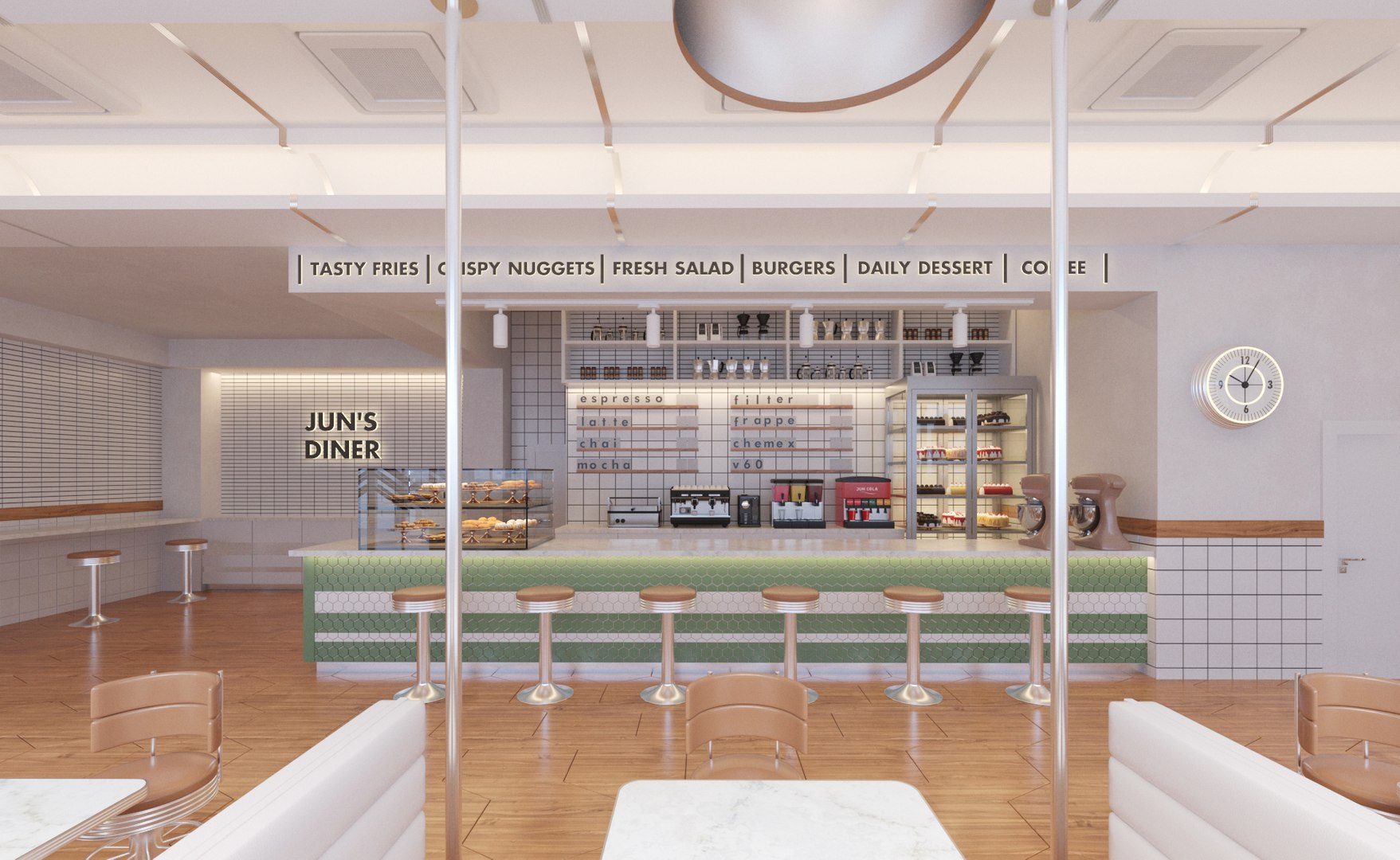 Modern Diner Exterior And Interior 3D - TurboSquid 2219914