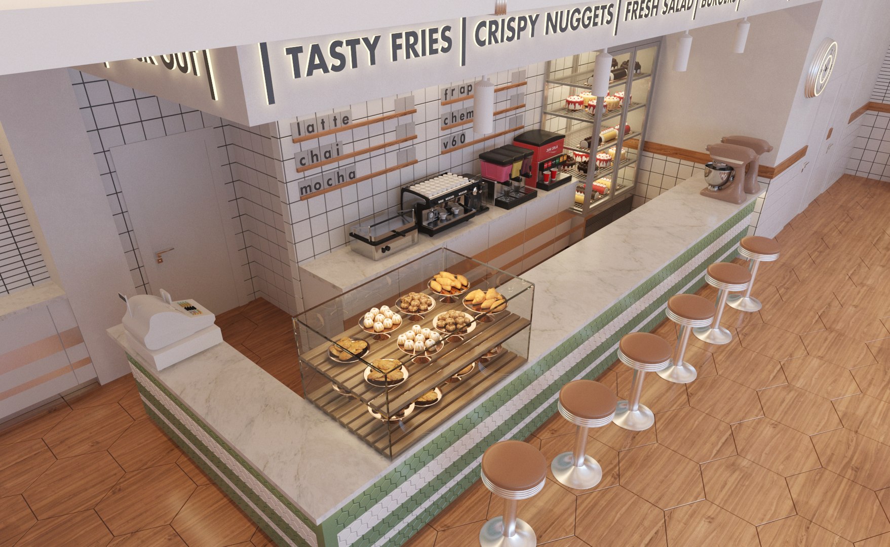 Modern Diner Exterior And Interior 3D - TurboSquid 2219914