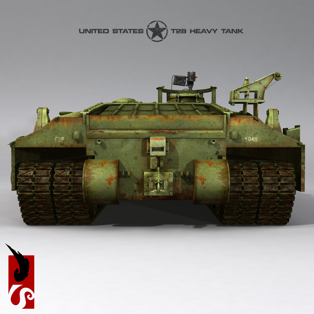 united states wwii t28 3d model