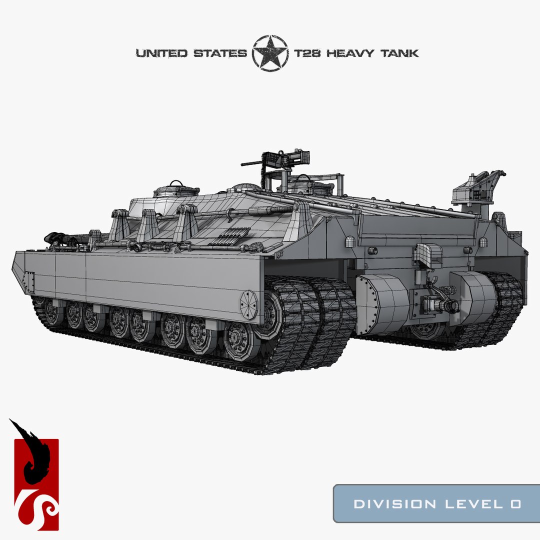 United States Wwii T28 3d Model