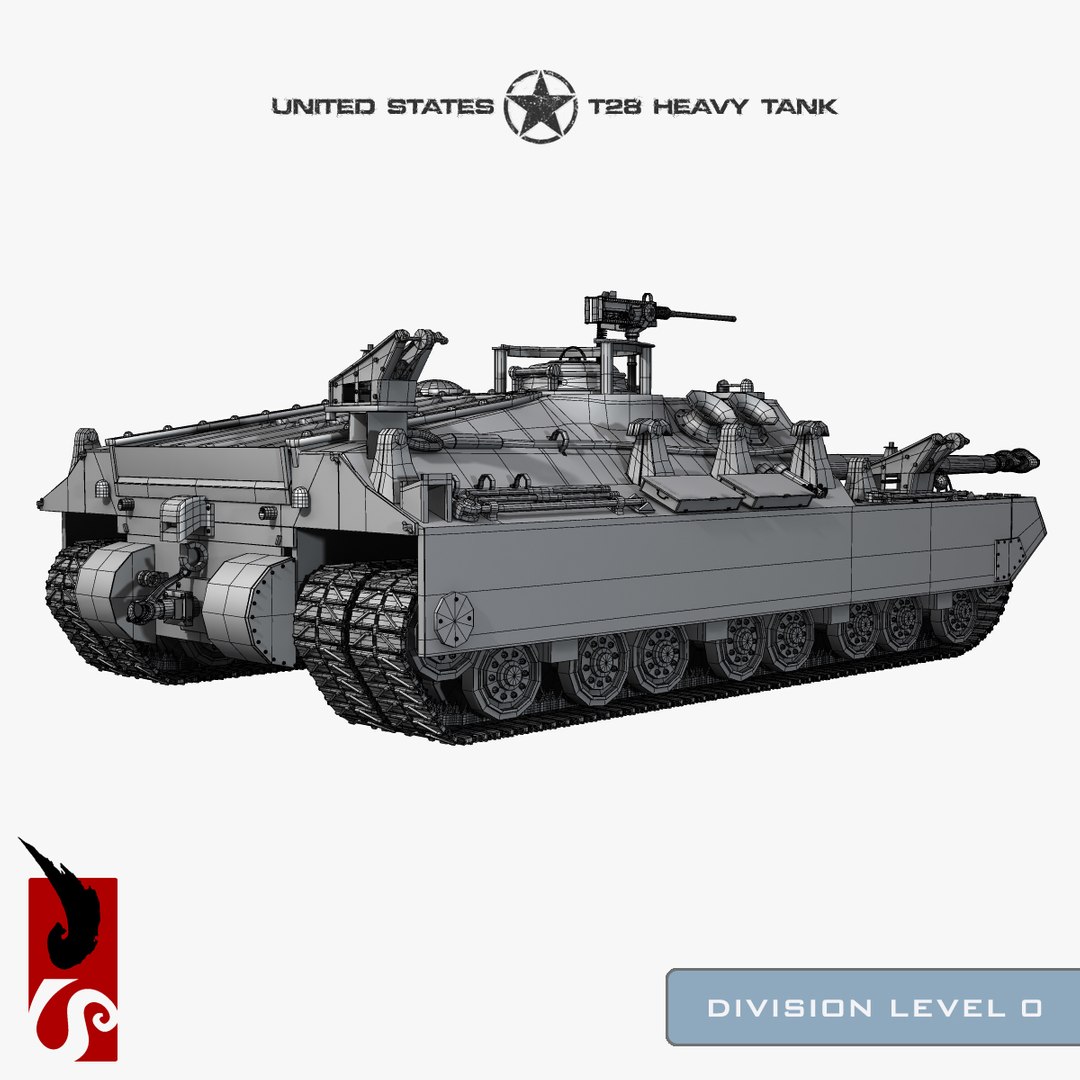 United States Wwii T28 3d Model