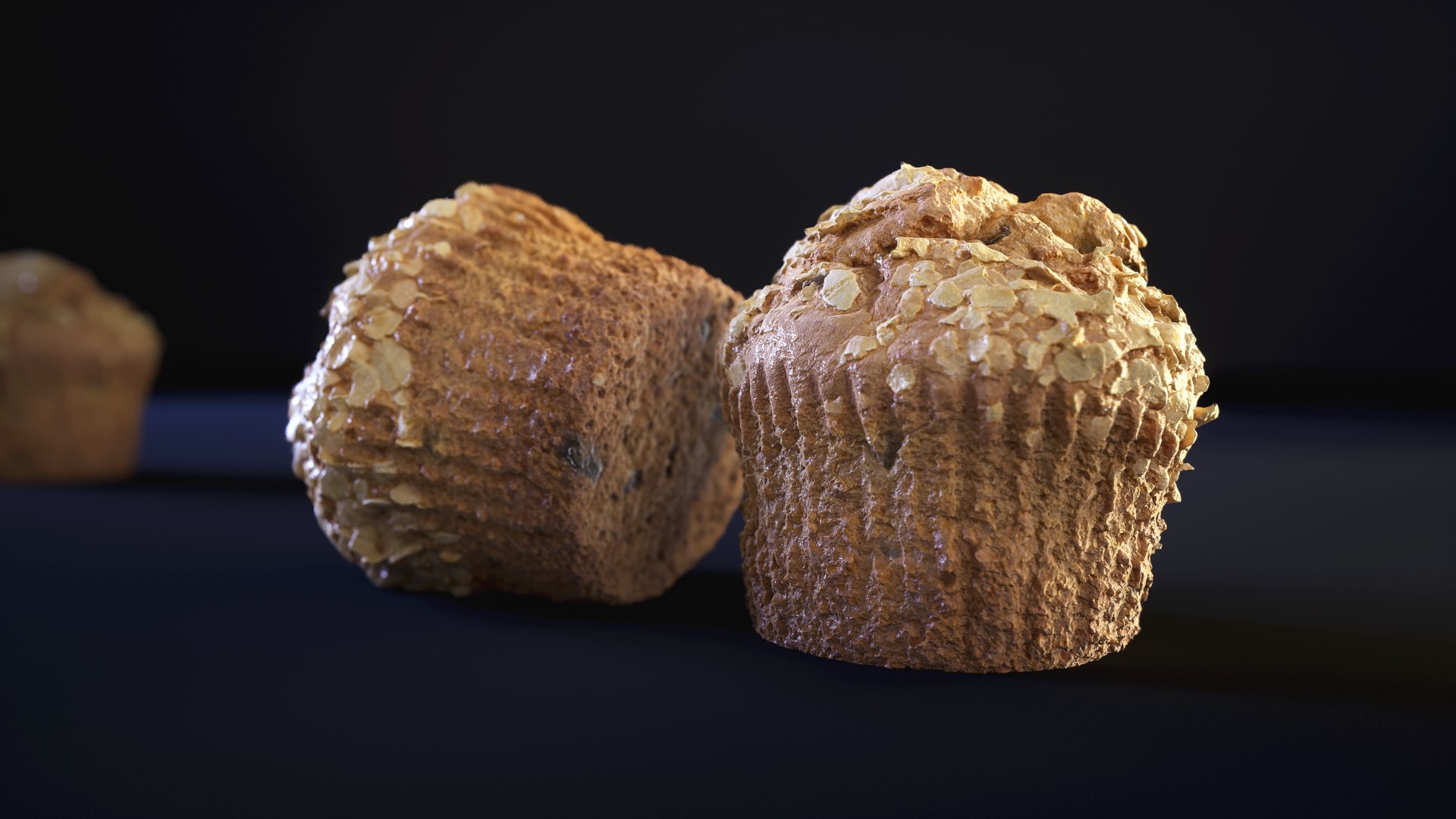 3D Bran Muffin With Raisins - TurboSquid 2217422