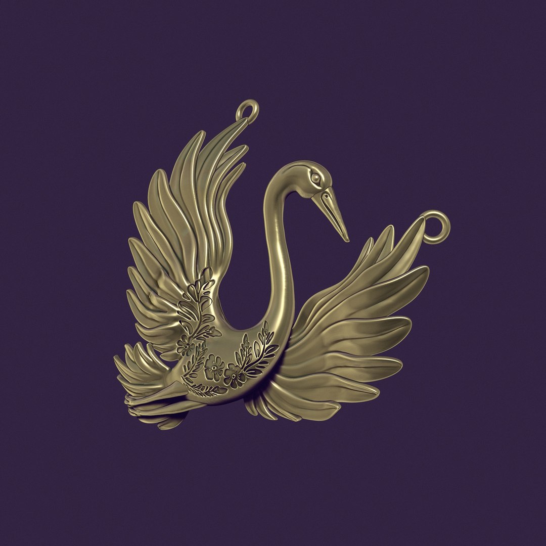 Crane Pendant Or Brooch For Casting Gold 5 Grams Model - TurboSquid 2336300
