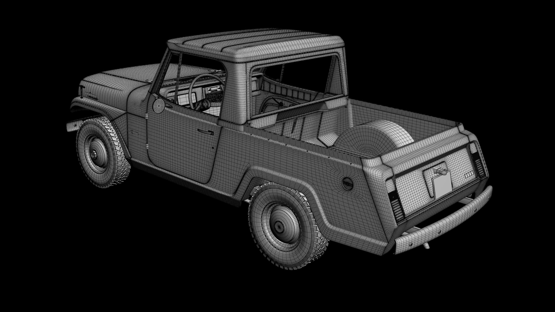 Jeep Jeepster Commando Pick Up 3D Model - TurboSquid 2136072