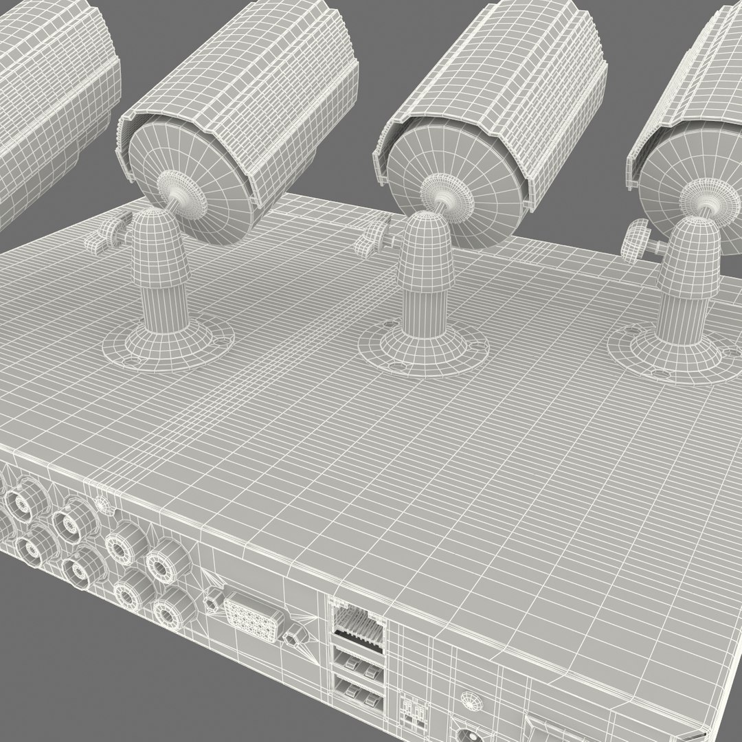 4 ch cctv security 3d model