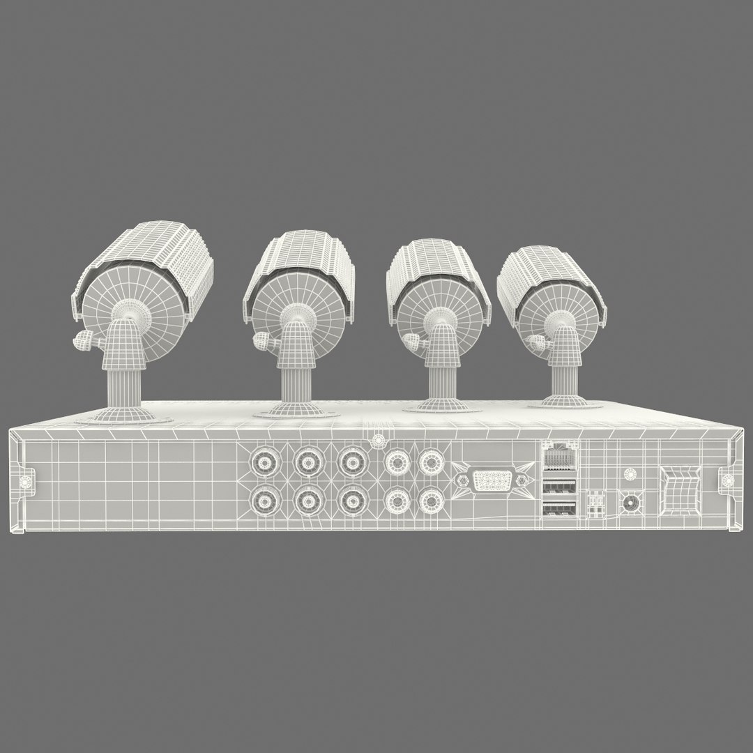4 Ch Cctv Security 3d Model
