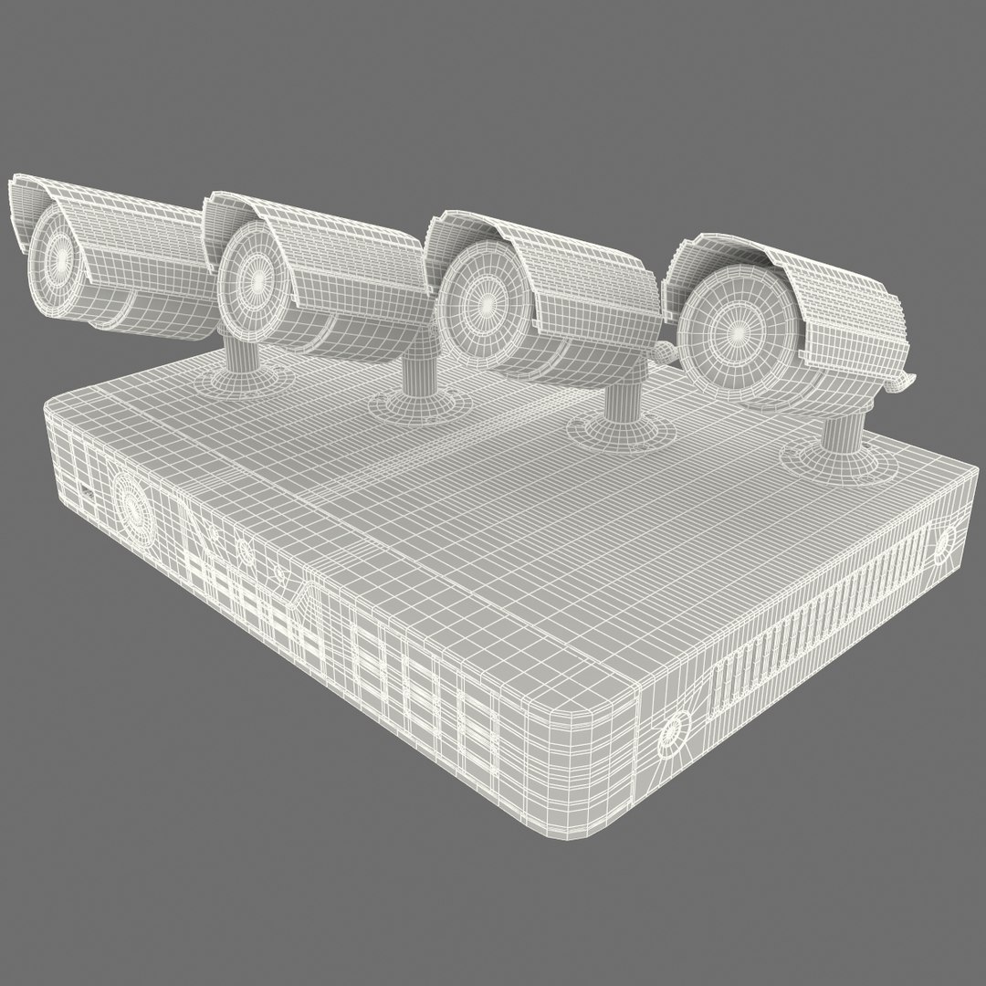 4 ch cctv security 3d model
